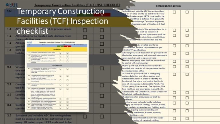 Pre-Startup Safety Review Checklist (PSSR)